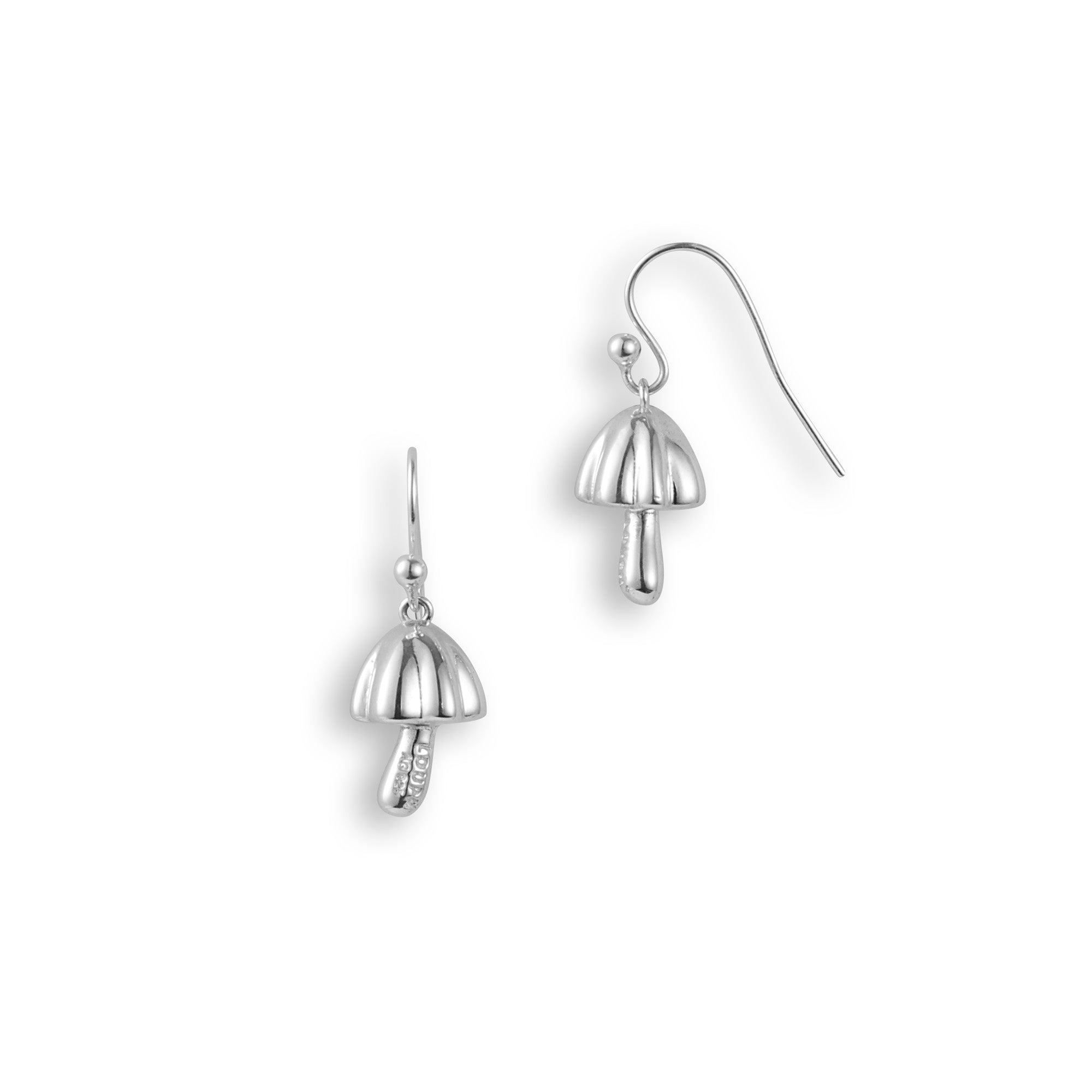 Silver mushroom earrings store