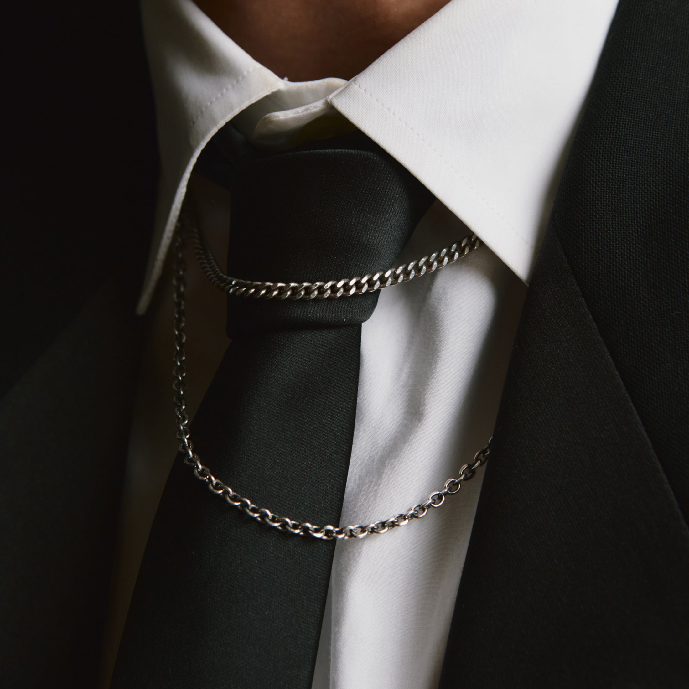 Thin Cuban Chain Necklace - Sterling Silver 3.5 mm – LOUPN